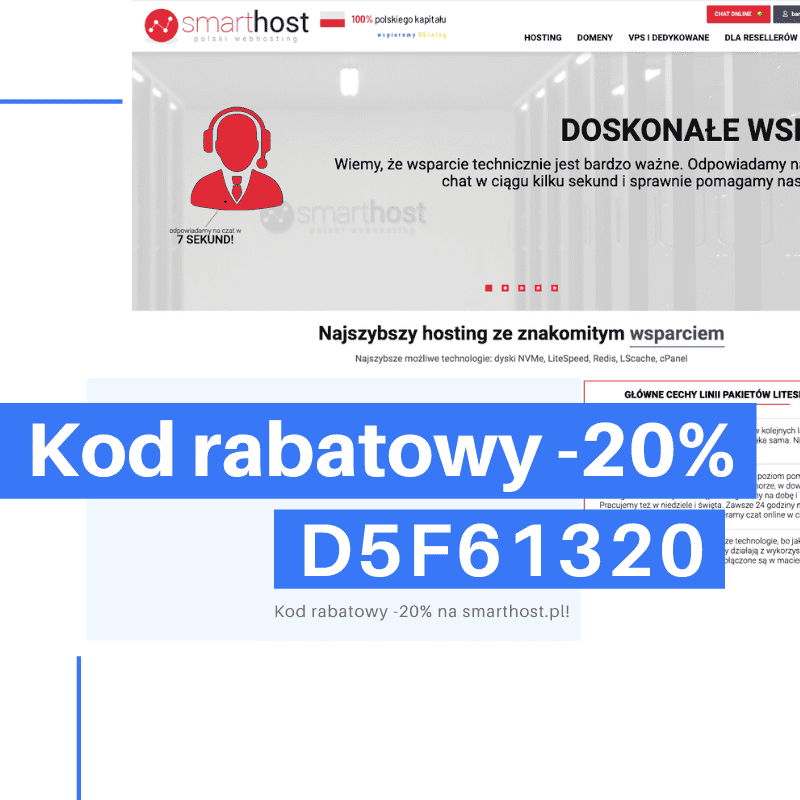 Kody rabatowe Smarthost.pl (Maj 2026) - WybieramyHosting.pl